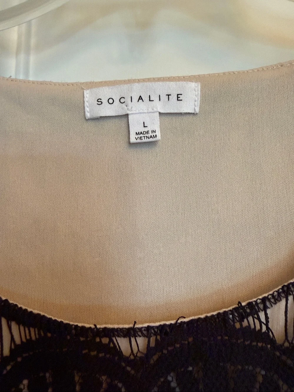 Socialite | Dresses | Black Lace Overlay Tunic With Nude Lining From ...